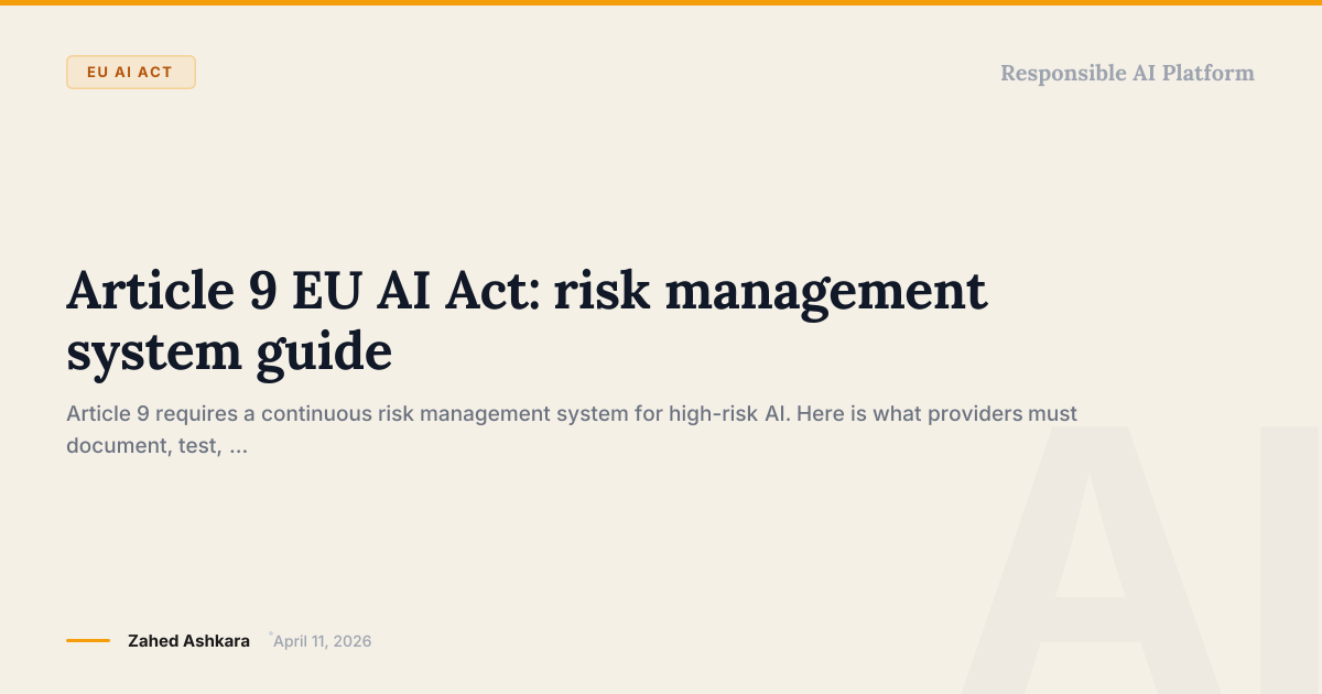 Article 9 EU AI Act: risk management system guide